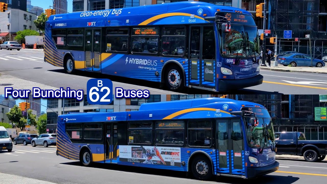 NYCT Bus: Four NB B62 Buses Within Minutes @ Jackson Ave & 21st Street ...