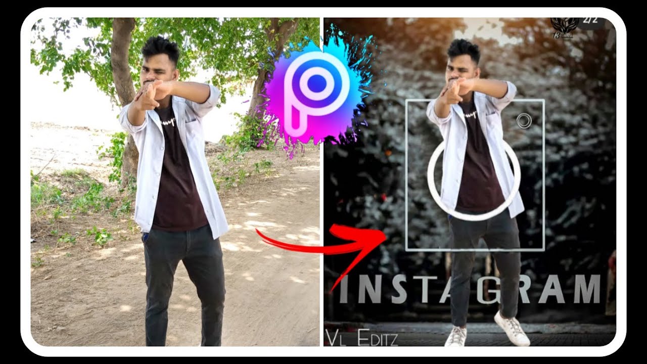Pics art background remove || Instagram photo editing - YouTube