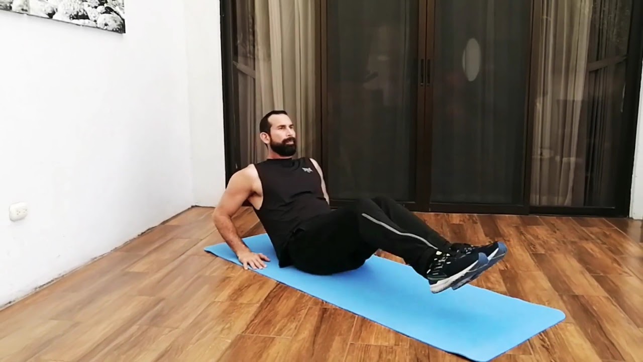 Abdominal rodillas al pecho - YouTube