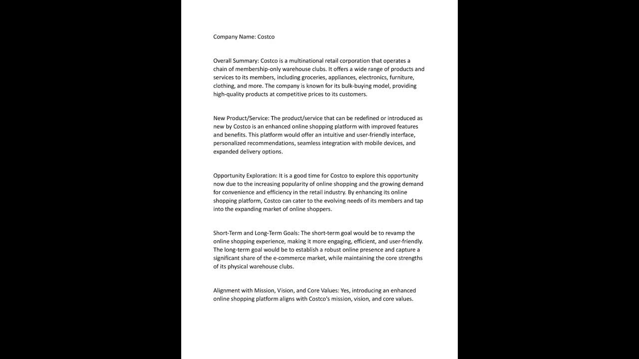 Company Name COSTCO Provide An Overall Summary Of The Company And The company-name-costco-provide-an-overall-summary-of-the-company-and-the
