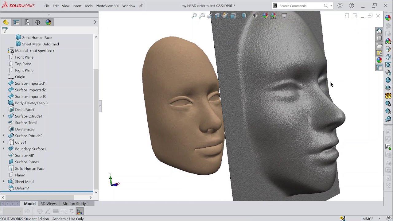 SolidWorks Deform tool - Surface Push with precision and detail - YouTube