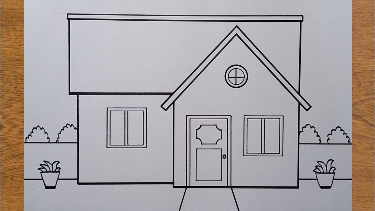 How to Draw a House | Very Easy - Drawing a House for Beginners - YouTube