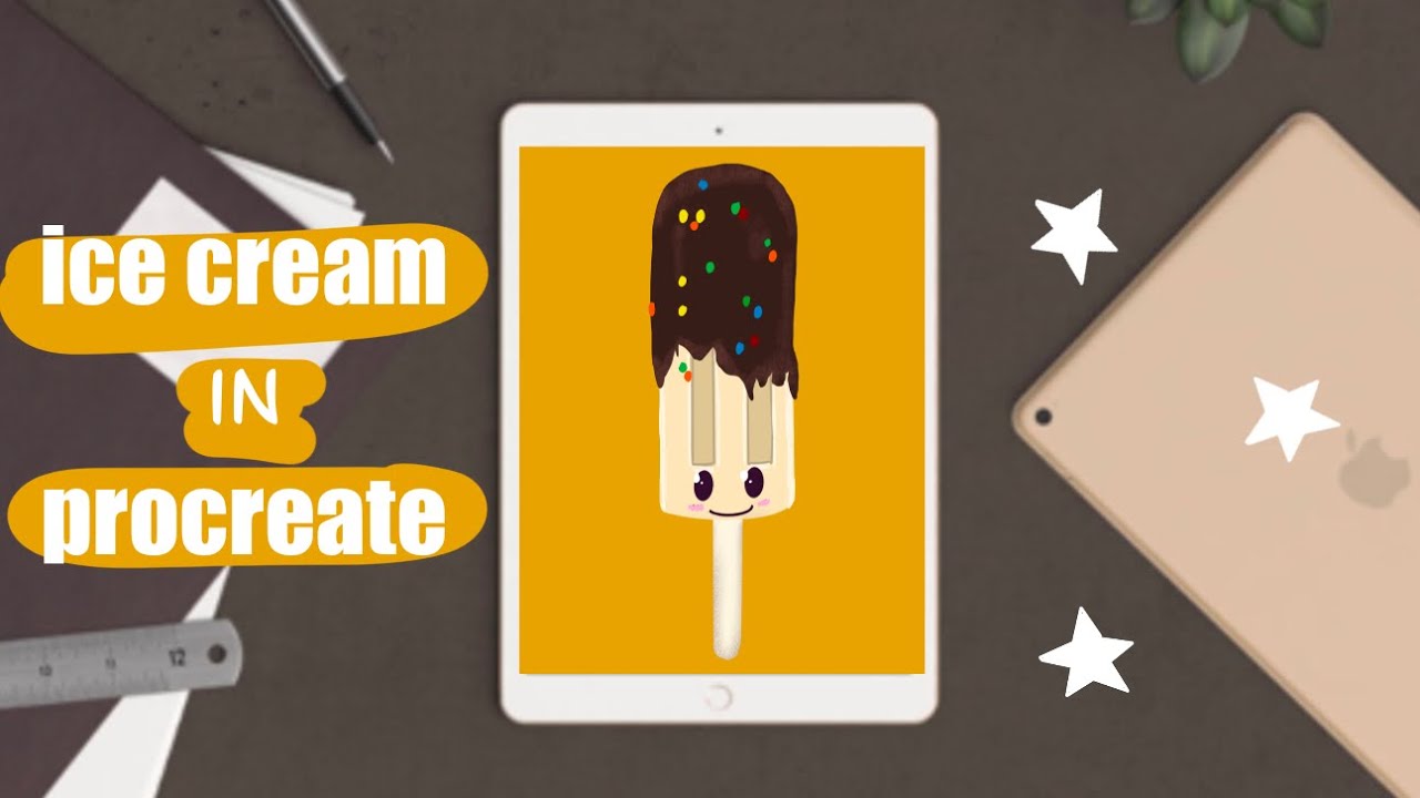 Ice cream #digital drawing in iPad pro- 2020 - #procreate icecream # ...