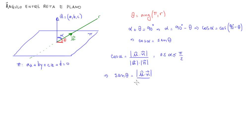 04 - Ângulo entre reta e plano - YouTube