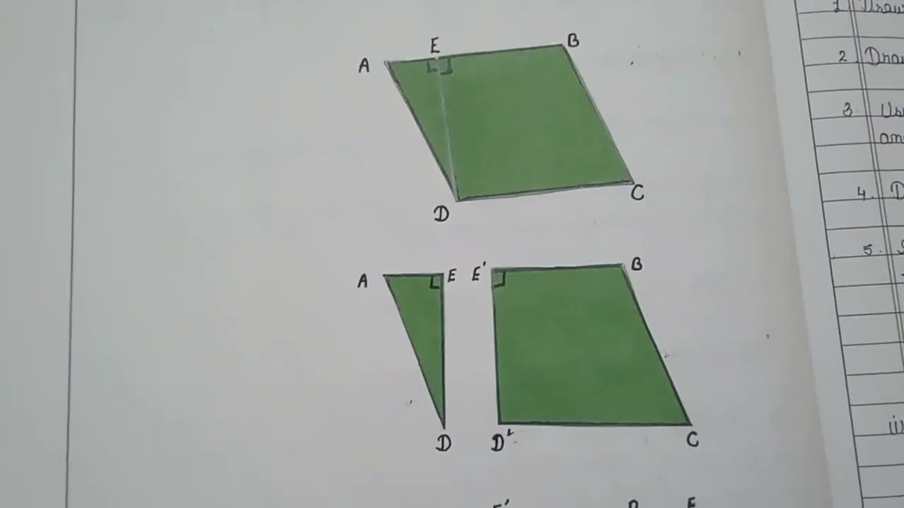 To Find Area Of The Parallelogram By Paper Cutting And Pasting Method To Find Area Of The Parallelogram By Paper Cutting And Pasting Method