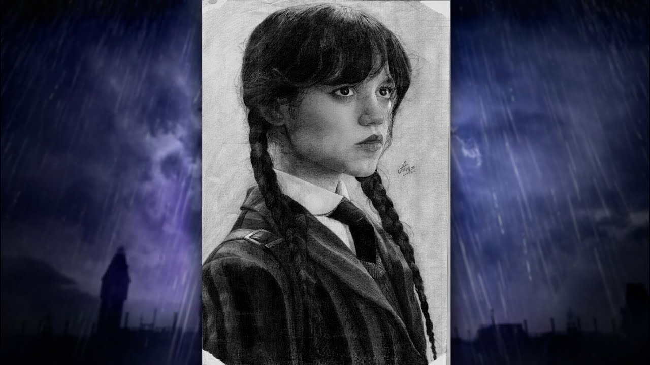 Drawing Wednesday Addams from Netflix's Wednesday using Graphite ...