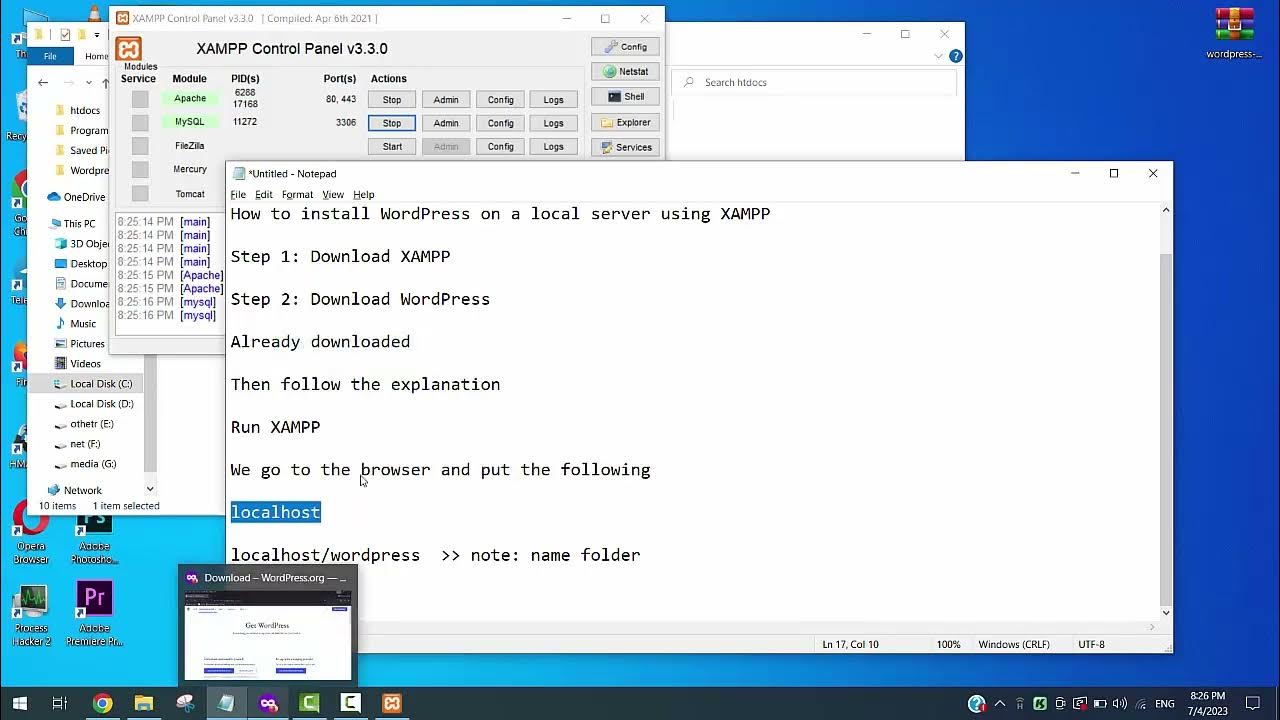 How to install WordPress on a local server using XAMPP - YouTube