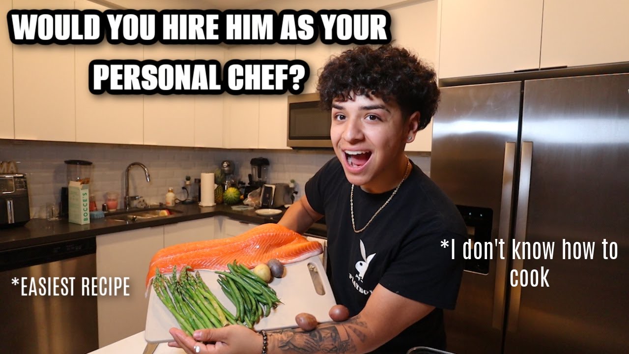 CHEF J COOK MAKES SILLY SALMON | I try not to burn the place down - YouTube