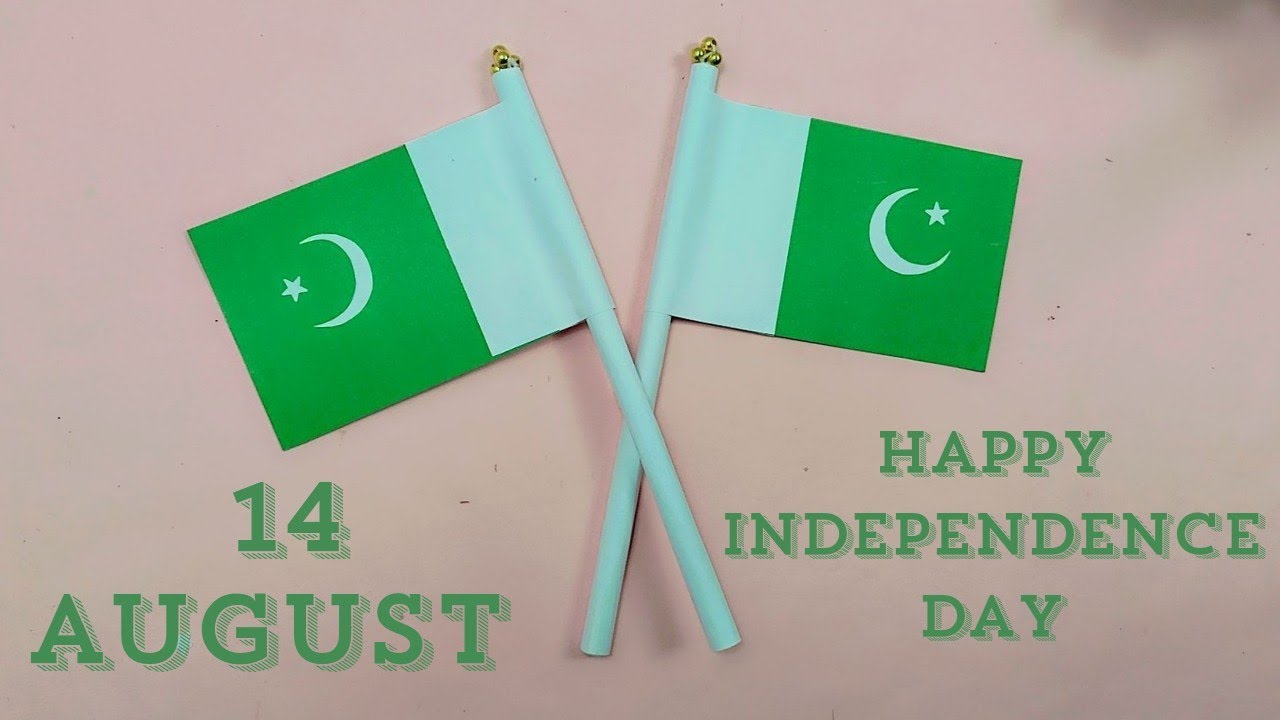 diy paper flag for 14 august/how to make a Pakistani flag for ...