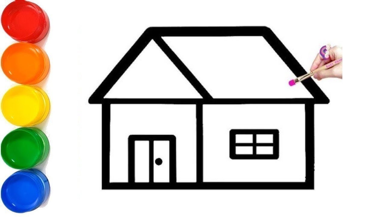 A hut drawing | How to draw house easy drawing, colouring,painting for ...