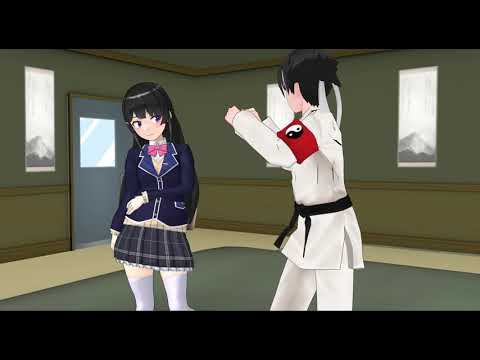 she will outmuscle you (MMD Mixed Fight)