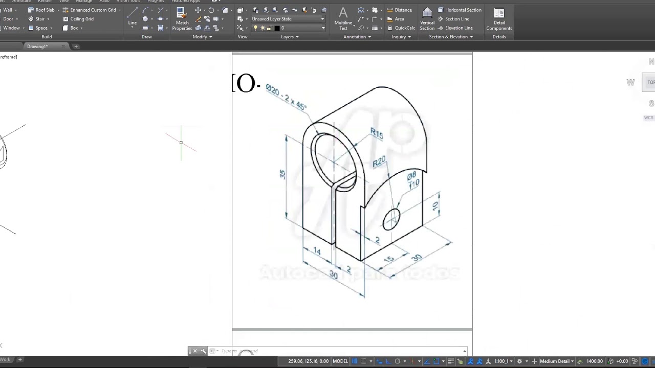 Dibujo Isométrico en Autocad - Circunferencias e inclinación - YouTube