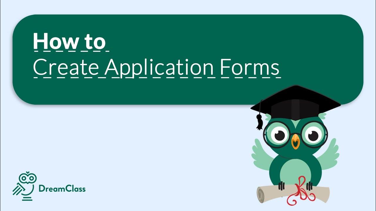 How to create application forms with DreamClass - YouTube
