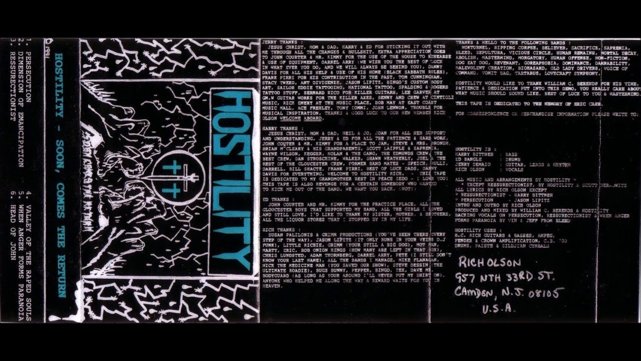 HOSTILITY (USA/NJ) - Soon, Comes The Return Demo 1991 [FULL DEMO] - YouTube