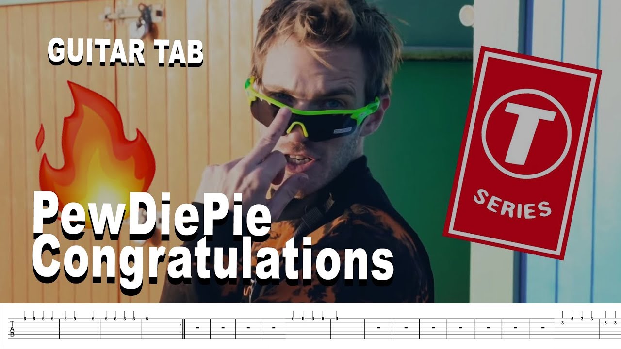 Congratulations guitar tutorial / guitar tabs (Pewdiepie) - YouTube
