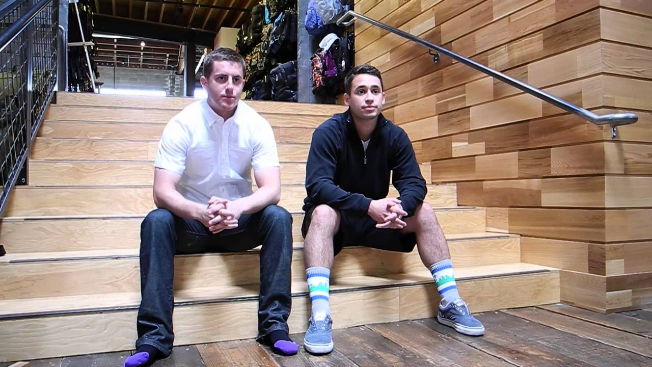 Strideline Socks Co-Founders Jake Director and Riley Goodman at evo ...