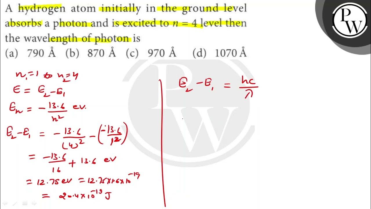 A Hydrogen Atom Initially In The Ground Level P Absorbs A Photon An