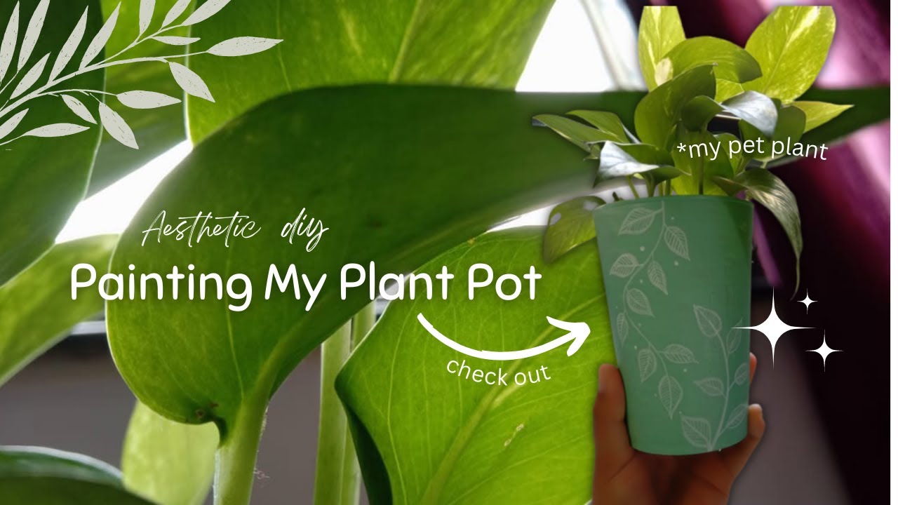 Diy Plant Pot painting (using acrylic paint ) Easy and Minimalistic ...