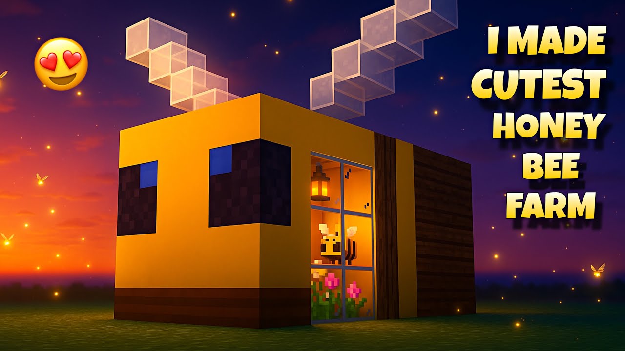 I MADE THE CUTEST HONEY BEE FARM IN MINECRAFT || MINECRAFT SURVIVAL ...