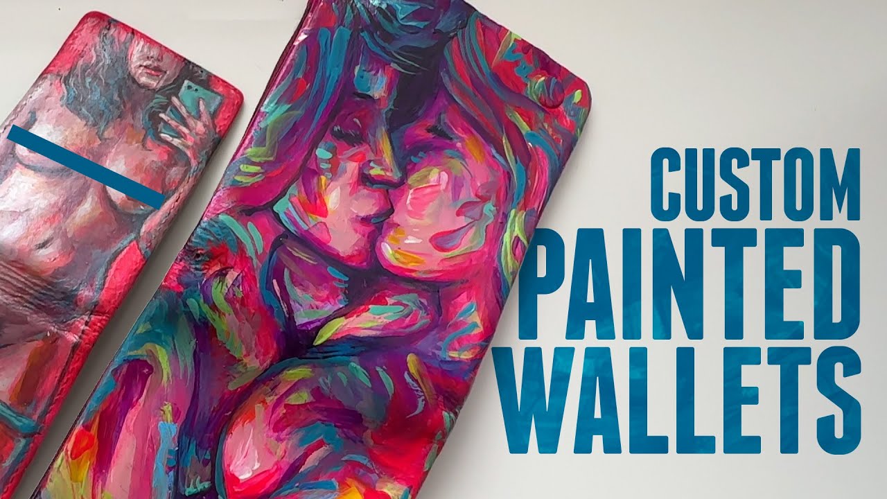 Painting Abstract Neon CUSTOM Wallets - YouTube