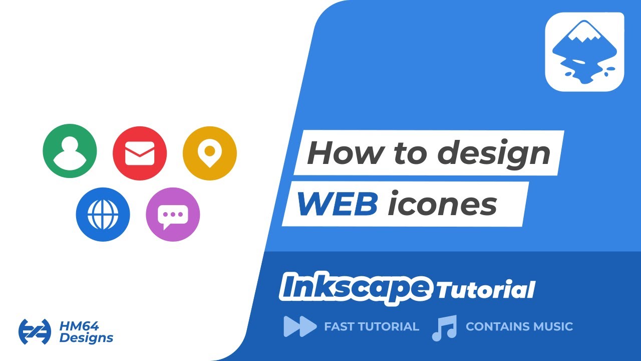 Inkscape fast tutorial - How to design Web icons - YouTube