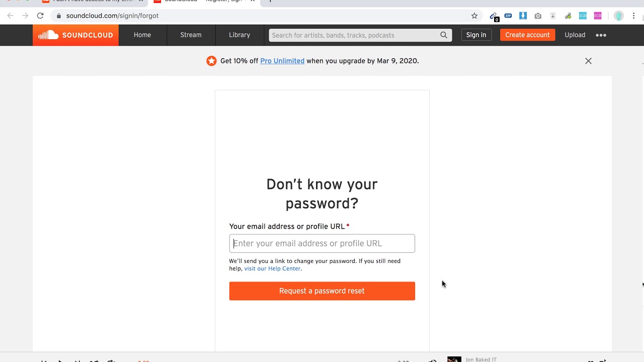SOUNDCLOUD How TO RESET PASSWORD? - YouTube
