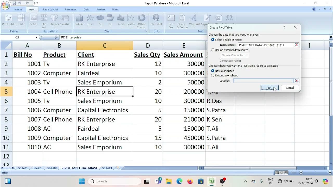 CREATING PIVOT TABLE - YouTube