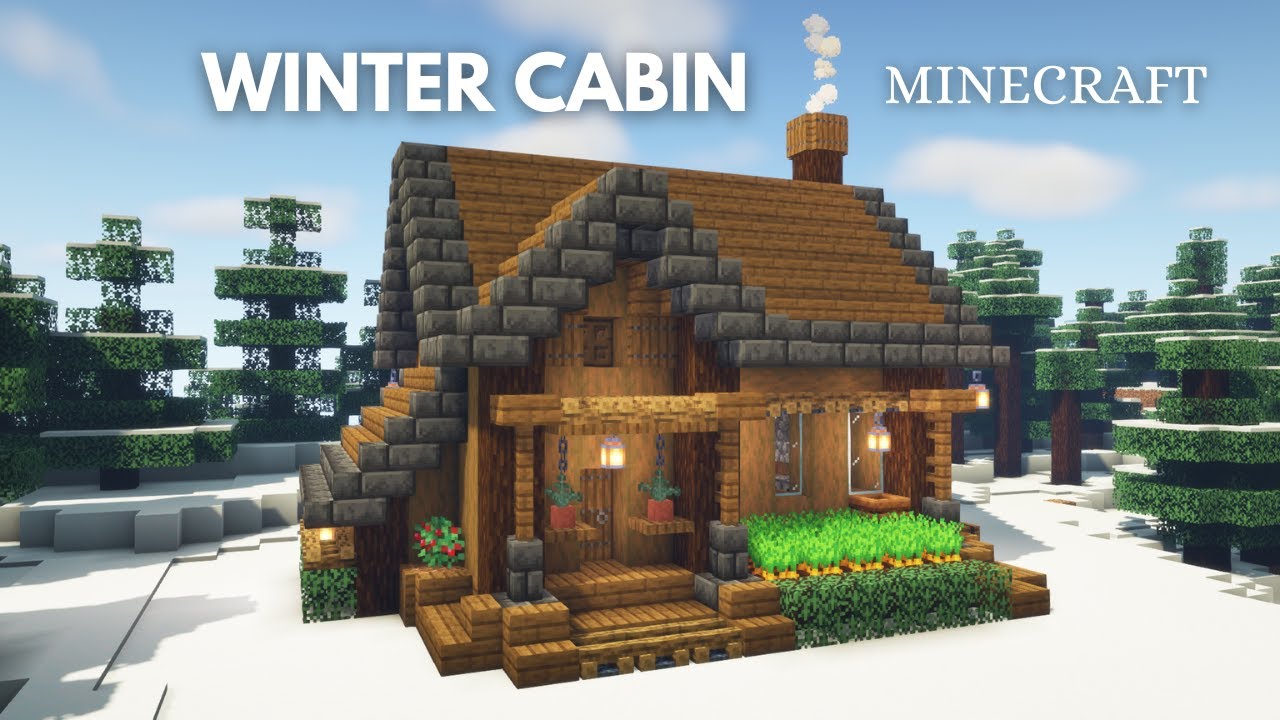 Minecraft: How to Build a Winter Cabin [Tutorial] - YouTube