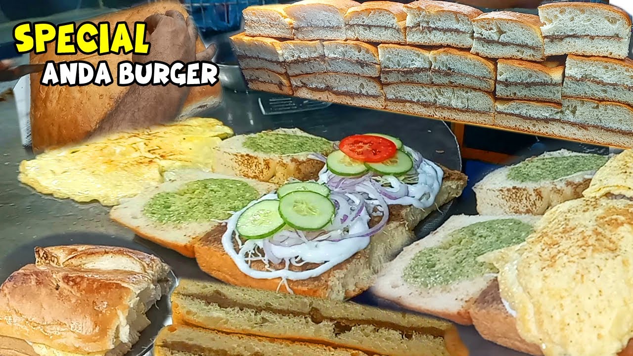 BURGER MAKING | Amazing Cooking Anda Bun Kabab | Egg Anda Bun Kabab at ...