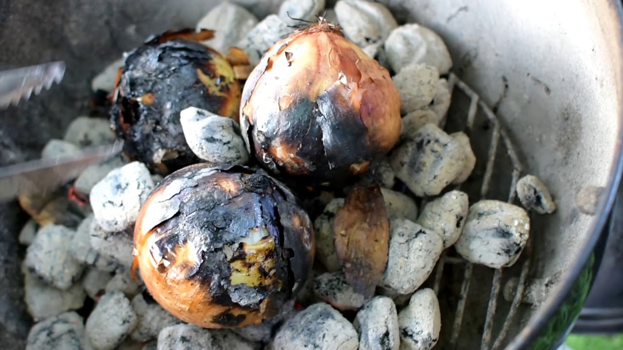Direct Charcoal Roasted Melted Onions (Vidalia) Fire Charred and ...