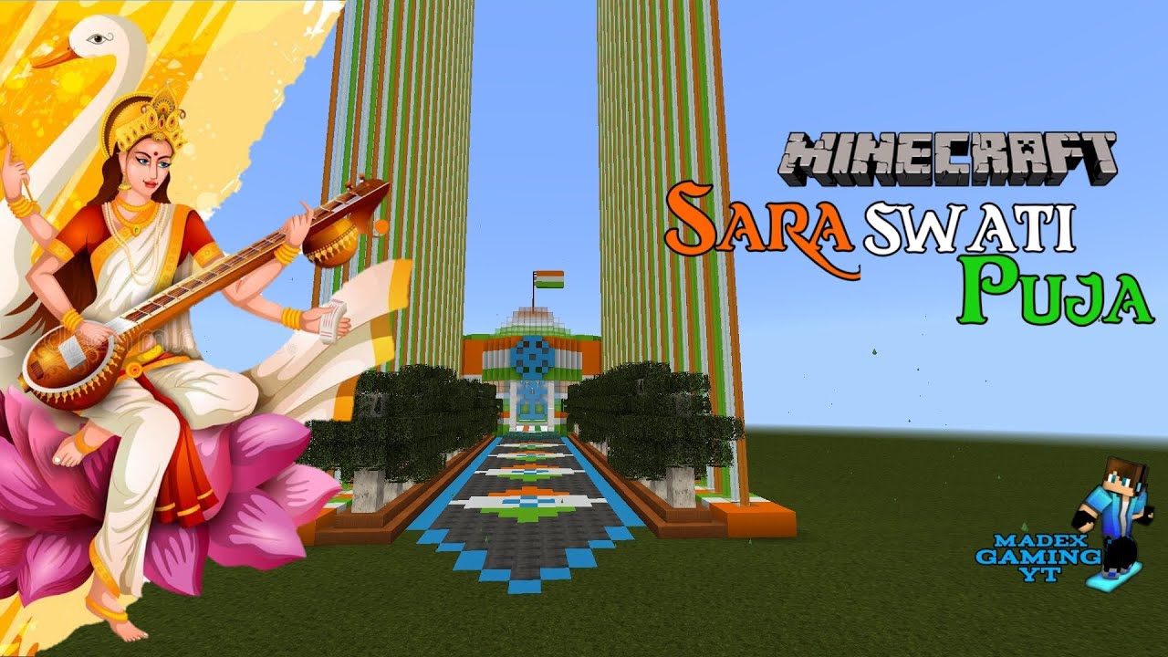 Minecraft Saraswati Puja to Happy Republic Day 🇮🇳 🦢 - YouTube