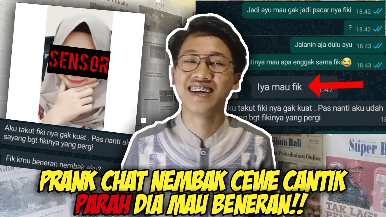 PRANK CHAT NEMBAK CEWEK CANTIK| MAU BENERAN!! - YouTube