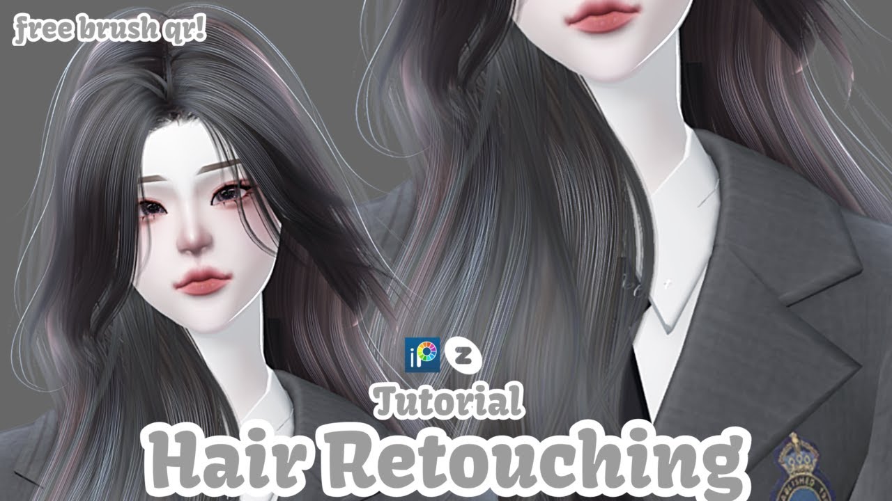 TUTORIAL RETOUCHING RAMBUT ZEPETO DI IBIS PAINT X - YouTube