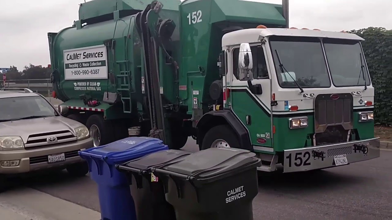 Calmet services trash truck #152 peterbilt 320 part 13 - YouTube