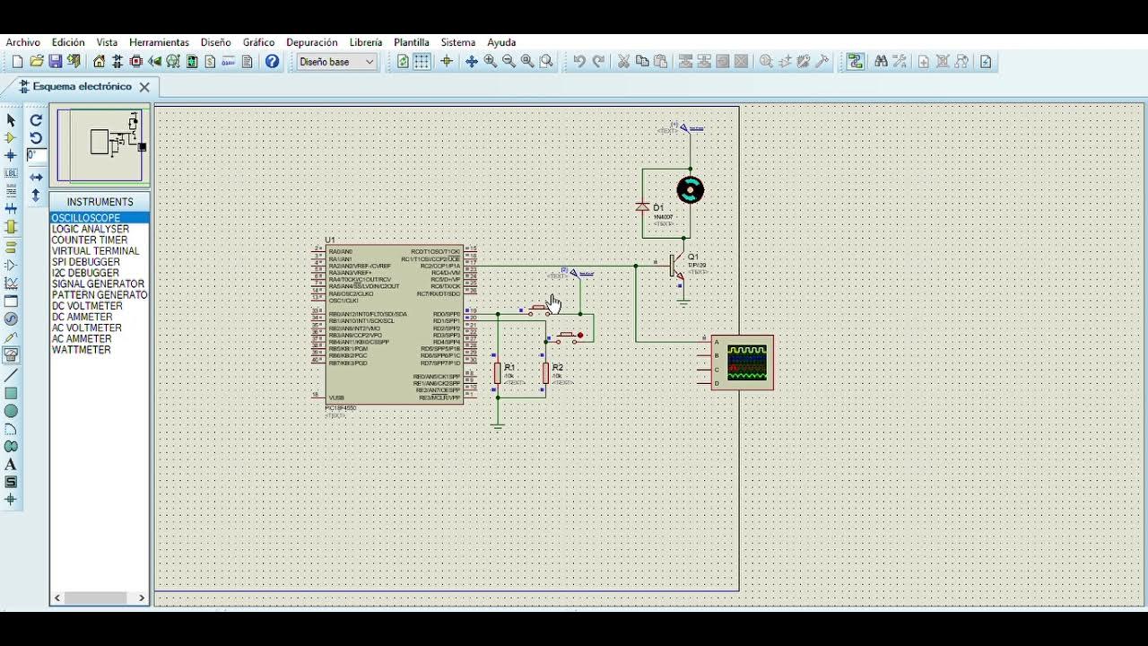 PWM Proteus 8 Professional Esquema electrónico - YouTube