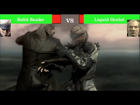 Metal Gear Solid 4- Solid Snake VS Liquid Ocelot Batalla con HealthBars ...