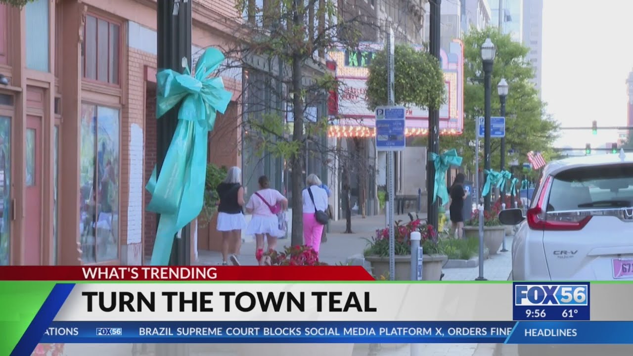 Why are teal ribbons lining Lexington's streets? - YouTube