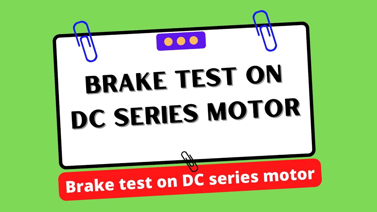 Theory Of Brake Test Dc Shunt Motor - Infoupdate.org