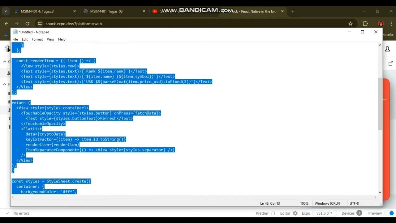 Tugas 3 pemrograman berbasis perangkat bergerak - YouTube