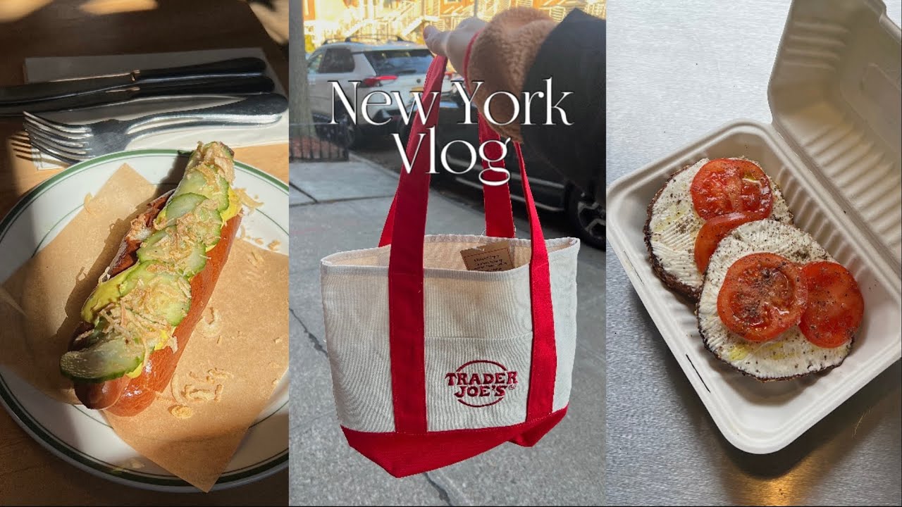 Ny Vlog 뉴욕 사는 트민녀의 유행하는 거 다 해보는 바쁜 일상 오픈하자마자 핫한 베이글 맛집 가성비 갑 띠드버거 트레이더 조스 미니 토트백 And 유행 레시피