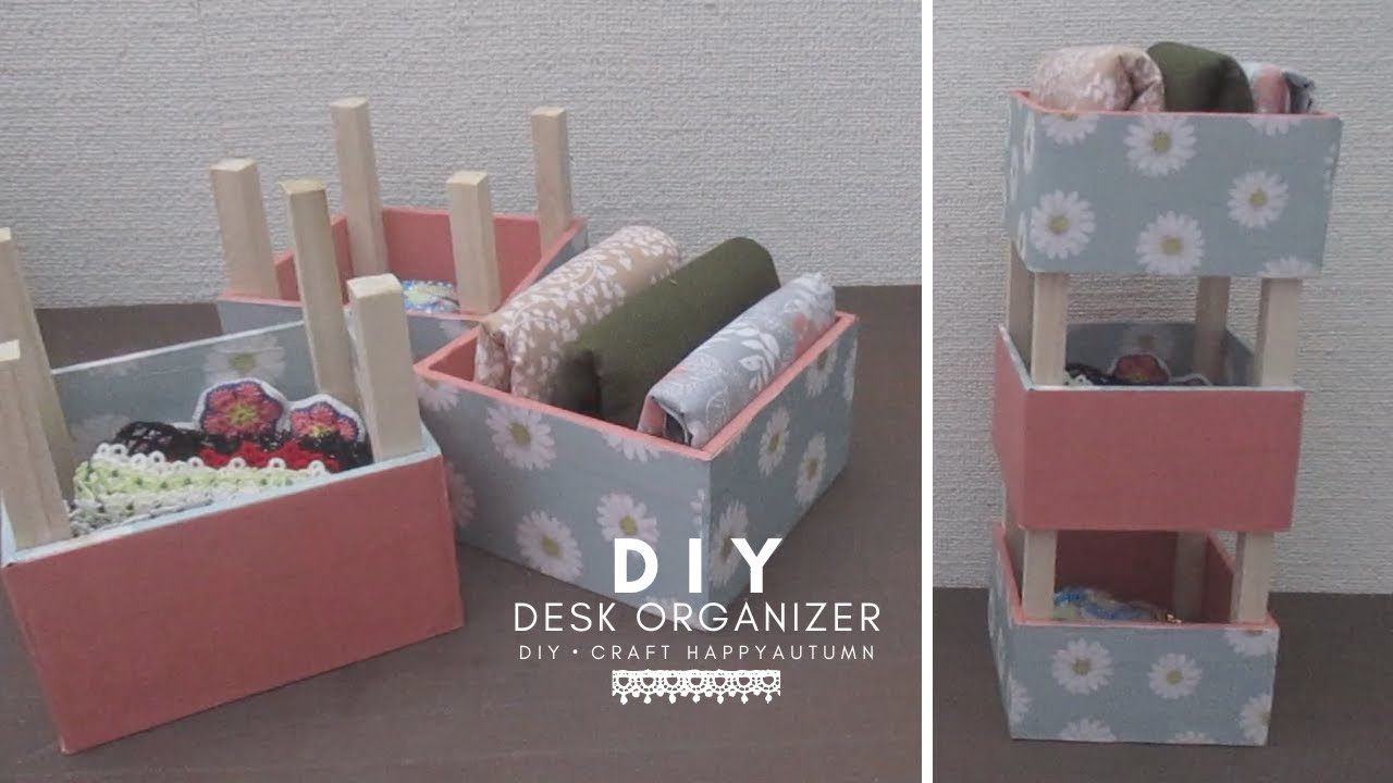 DIY Stack three boxes | Desk organizer | from Recycled Cardboard and ...