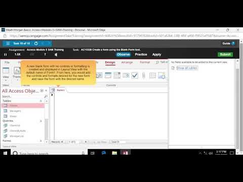 MindTap - Cengage Access how to create a form using the Blank Form tool - YouTube