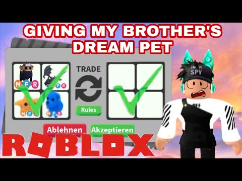 Giving My Brother's Dream Pet's|Adopt Me Roblox - YouTube