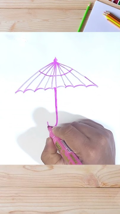 How to draw Umbrella step by step from letter A | Best umbrella Drawing ...