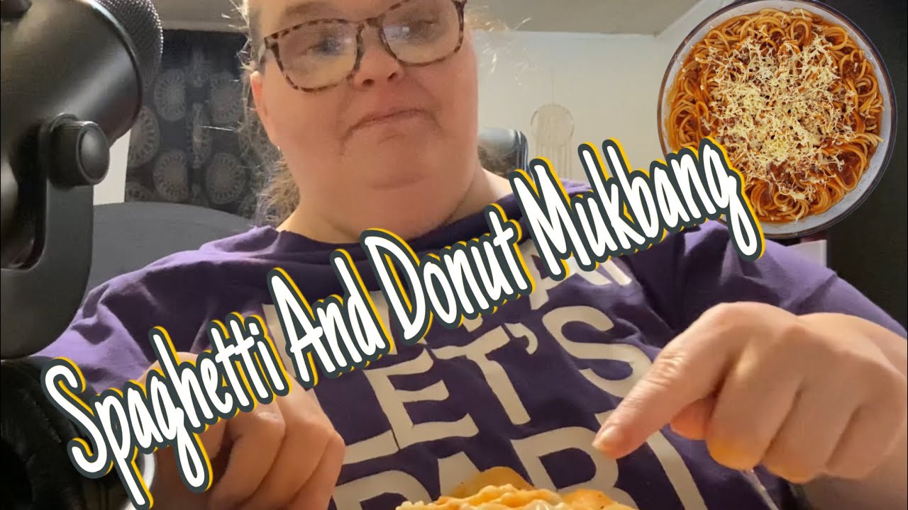 Spaghetti And Donut MUKBANG | Rant | ASMR chewing swallowing heavy ...