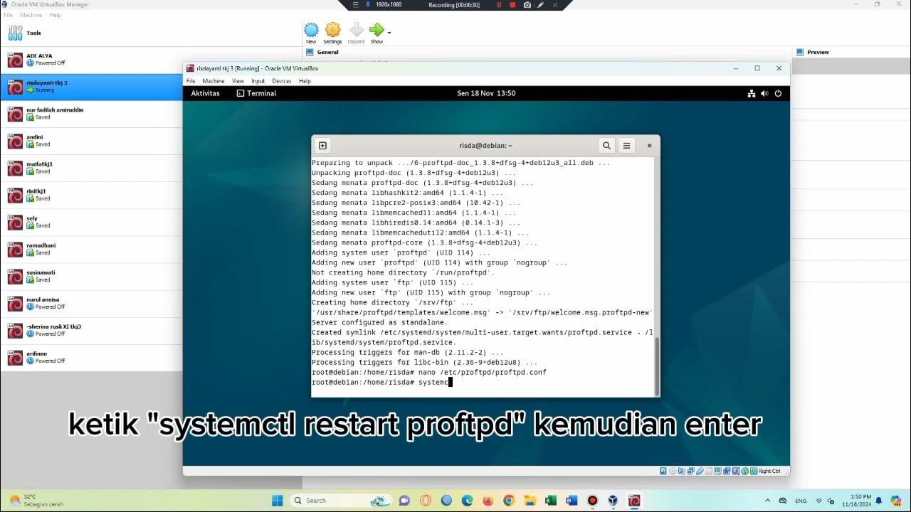 konfigurasi instalasi FTP SERVER didebian12 - YouTube