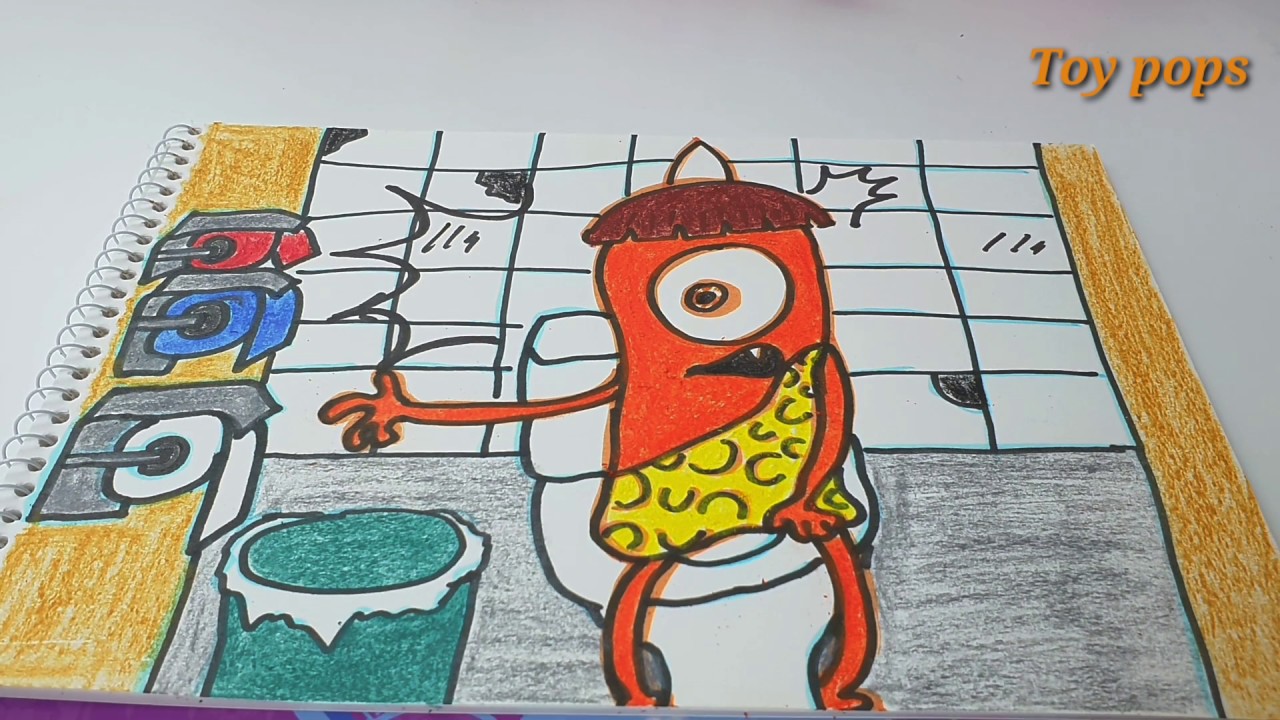 Spookiz toilet tissue/cavi [coloring&drawing]스푸키즈 / 캐비 [그림색칠] - YouTube