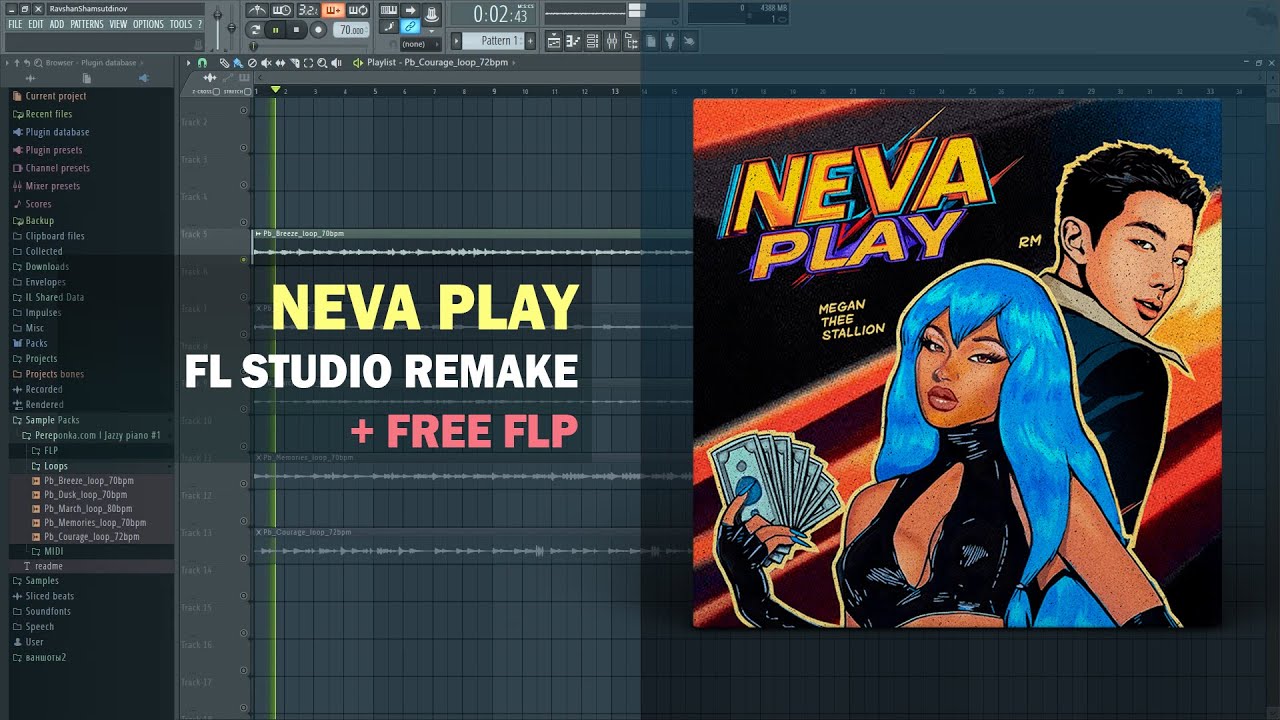 Megan Thee Stallion - Neva Play ft. RM (Instrumental) + FLP - YouTube