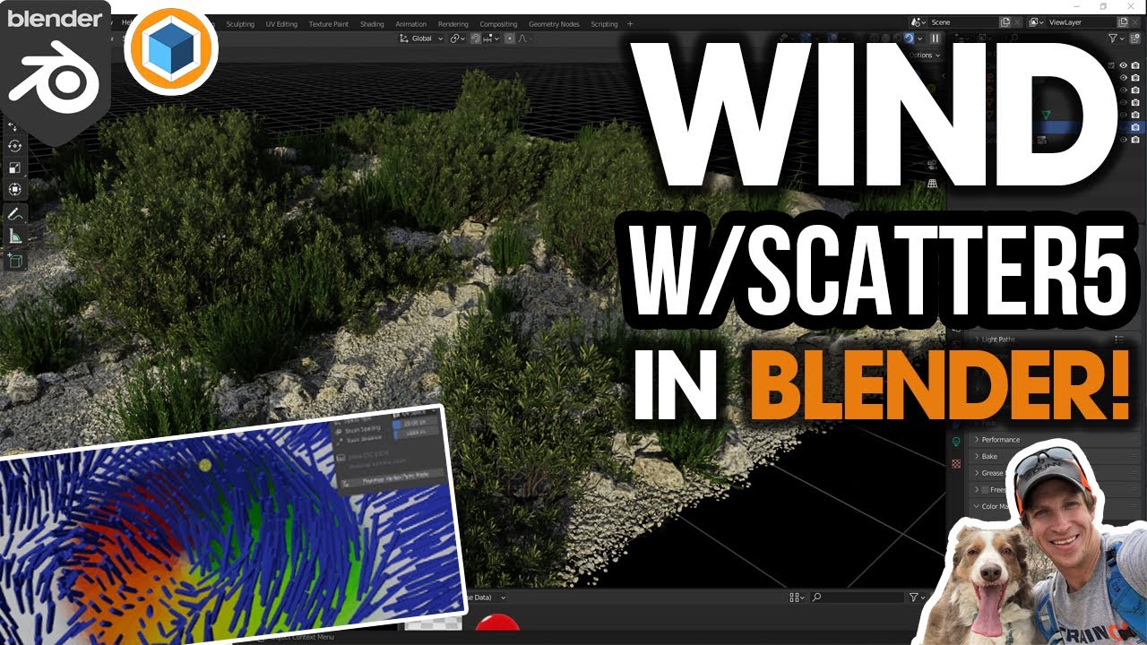 Adding WIND to Grass and Bushes with Scatter5 for Blender! - YouTube