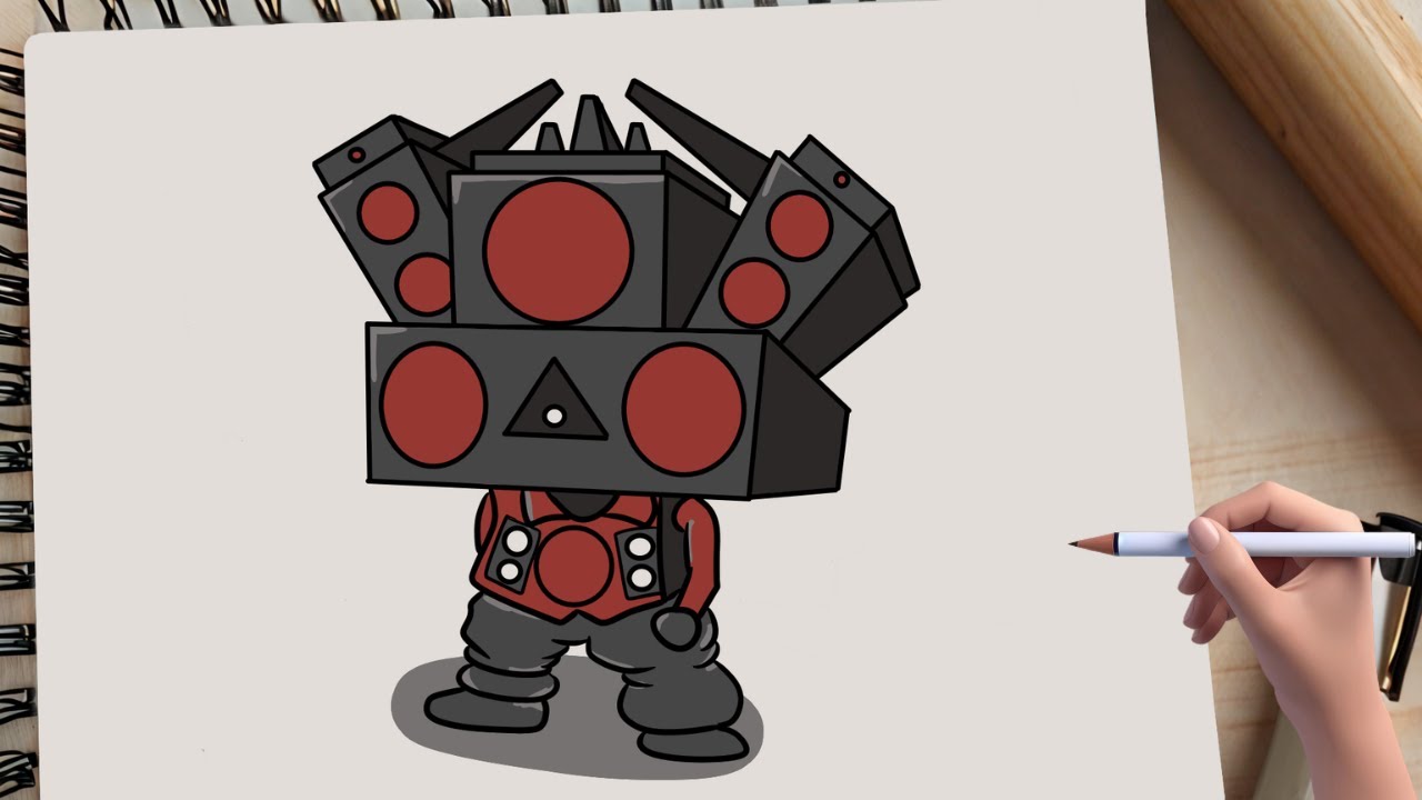 PASO A PASO como dibujar a titan speakerman mejorado chibi fácil de ...